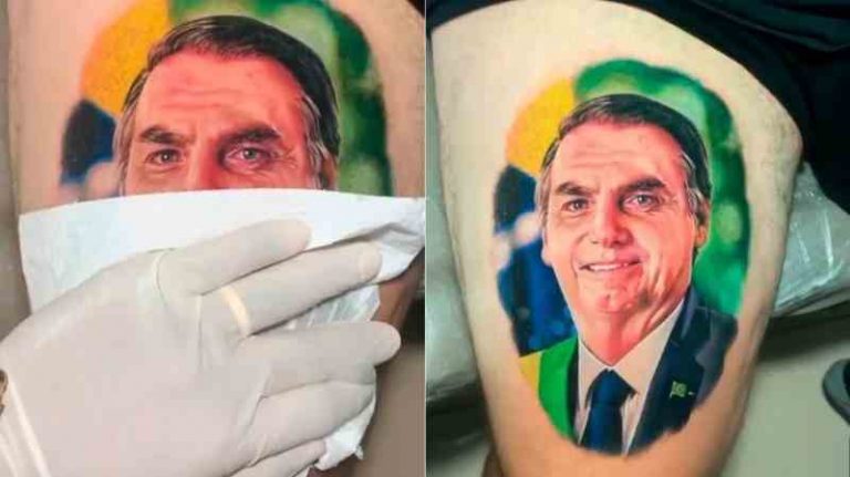 VÍDEO: Homem tatua rosto de Bolsonaro e viraliza na internet