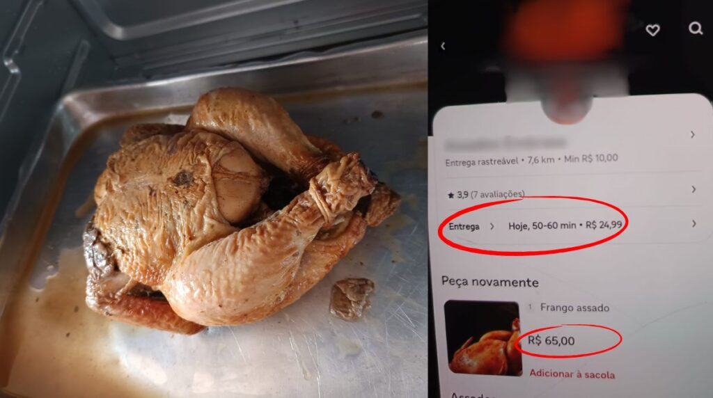 Frango 'assado' enviado por loja acaba com almoço de família em Campo ...