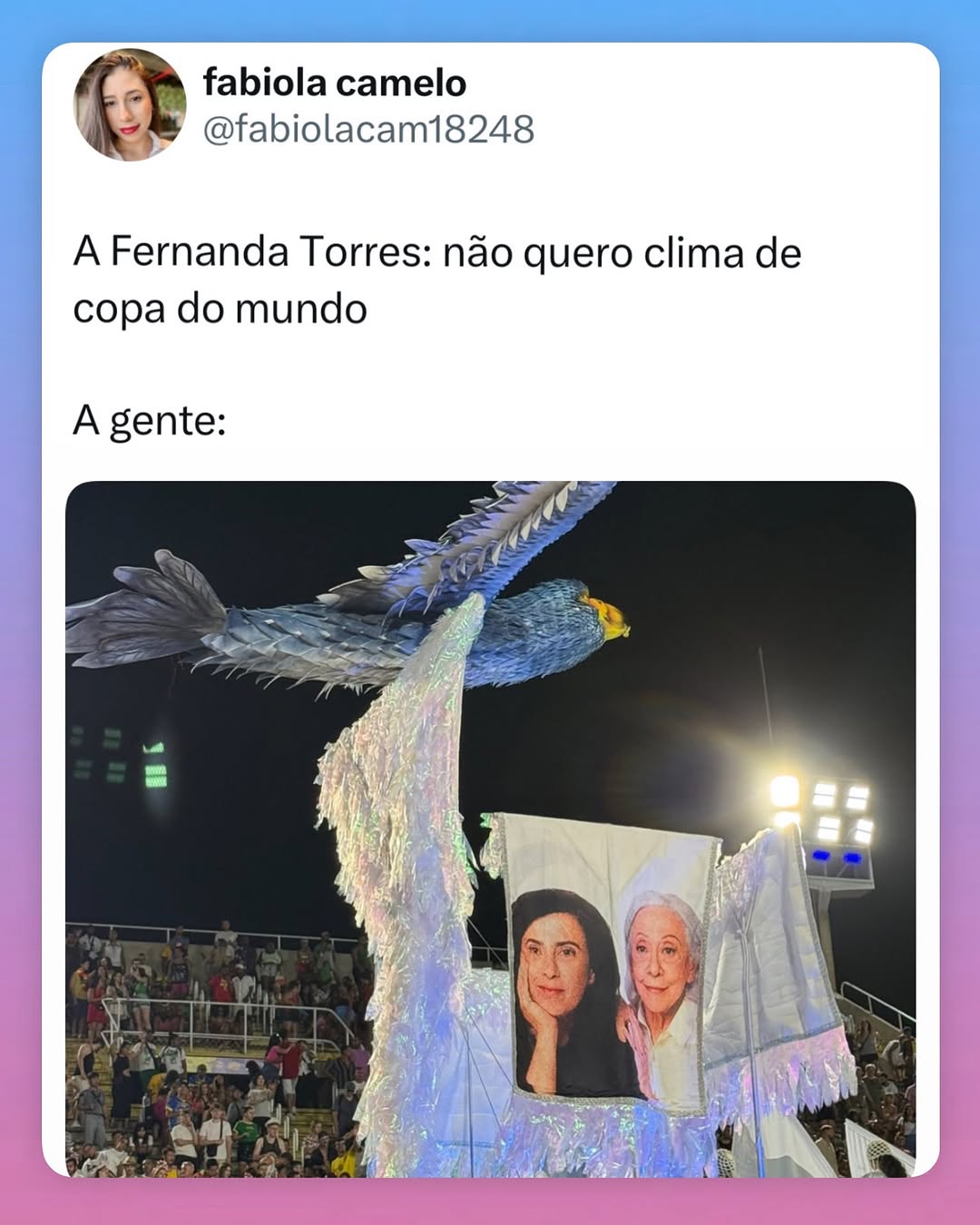 Carnaval e Fernanda Torres: memes se espalham em torcida pela atriz ...