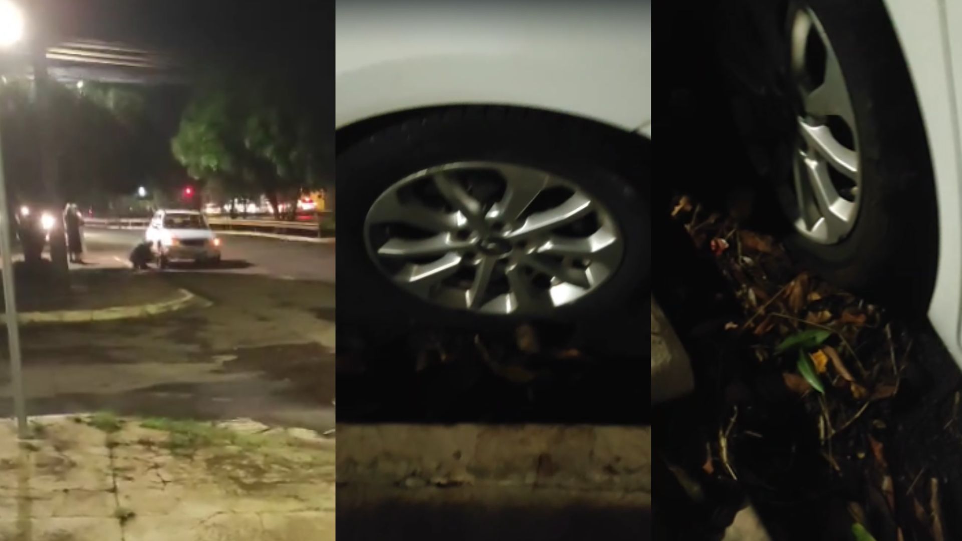 Buraco na Ernesto Geisel rasga pneus de dois carros de uma só vez e ...