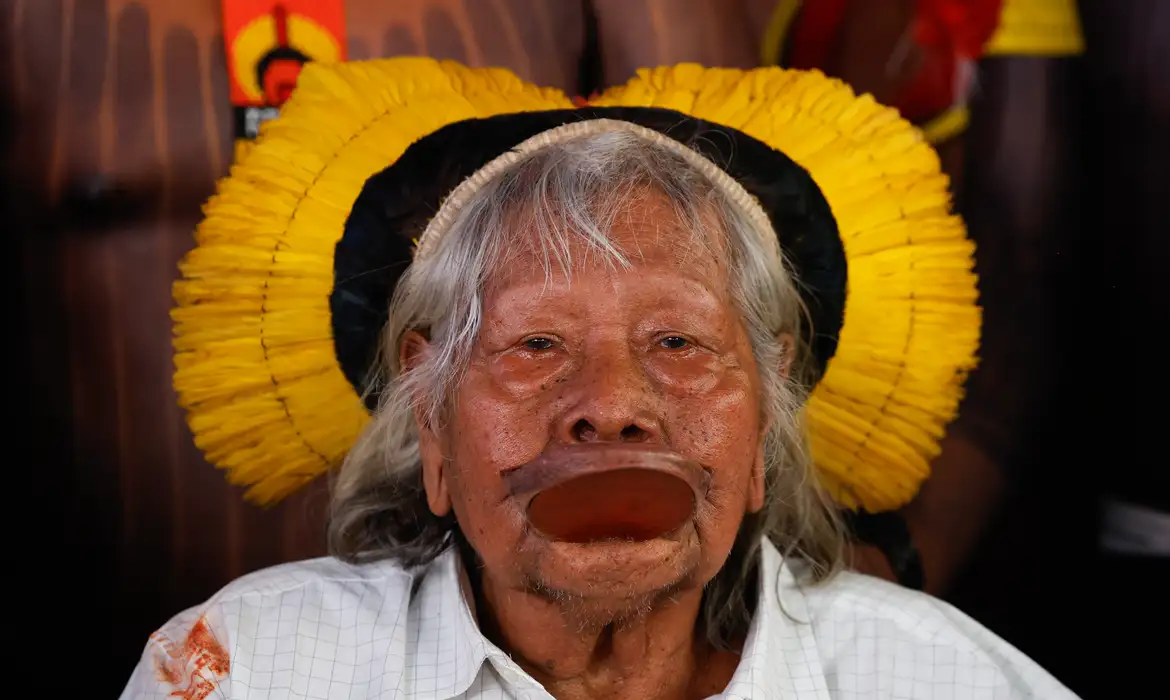 O líder indígena Raoni Metuktire. (Foto: Tânia Rêgo/Agência Brasil)