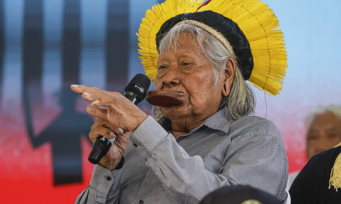 O líder indígena Raoni Metuktire. (Foto: Tânia Rêgo/Agência Brasil)